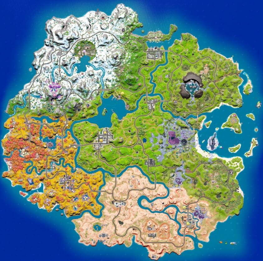 Fortnite Chapter 3 Season 4 Map Revealed - All New Changes and POIs ... Fortnite Chapter 3 Season 4 Map Revealed - All New Changes and POIs ...