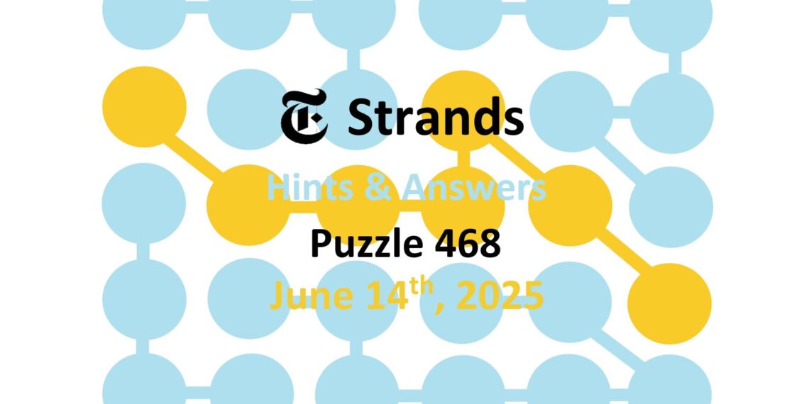 Today’s NYT ‘Strands’ #468 Hints, Spangram Answers June 14th, 2025 ...