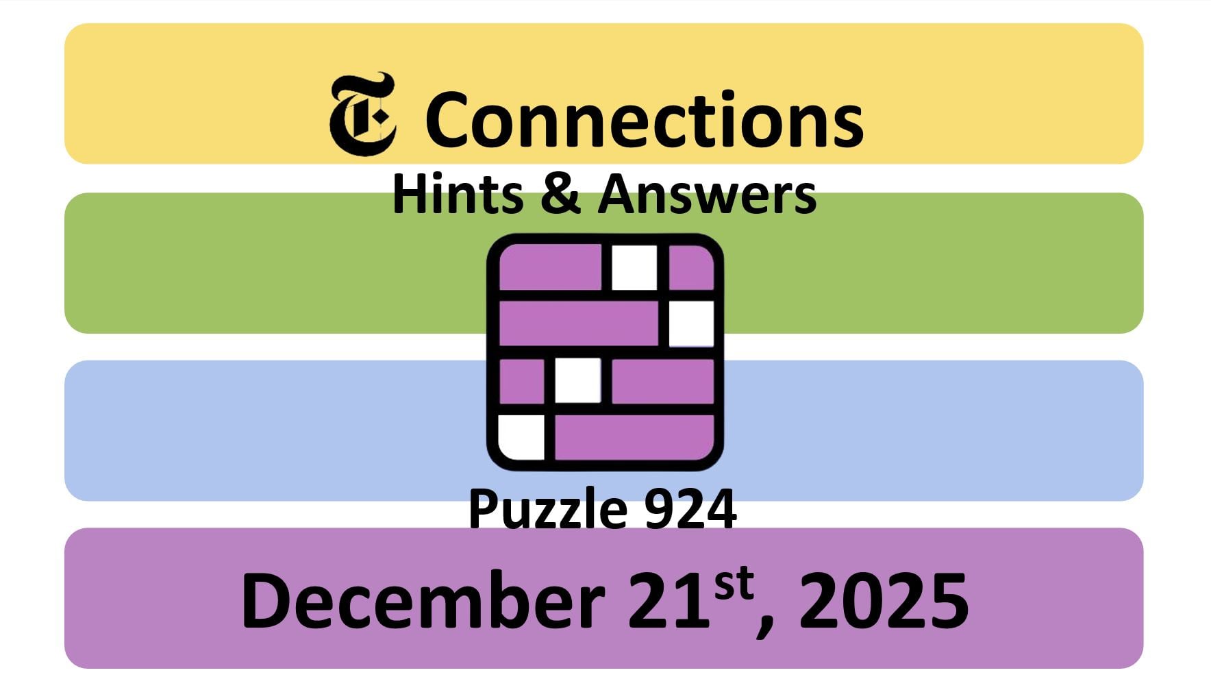 ‘NYT Connections’ Answers Today December 21st, 2025 – 924 Hints and ...